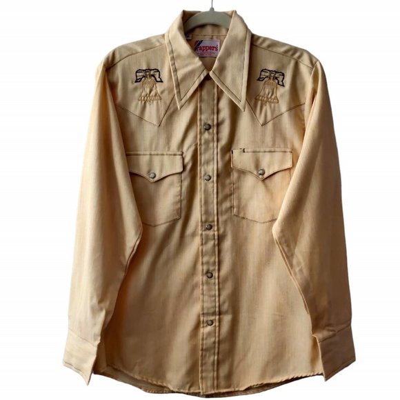 Rappers | Shirts | Vintage Mens Rappers Yellow Pearl Snap Embroidered ...
